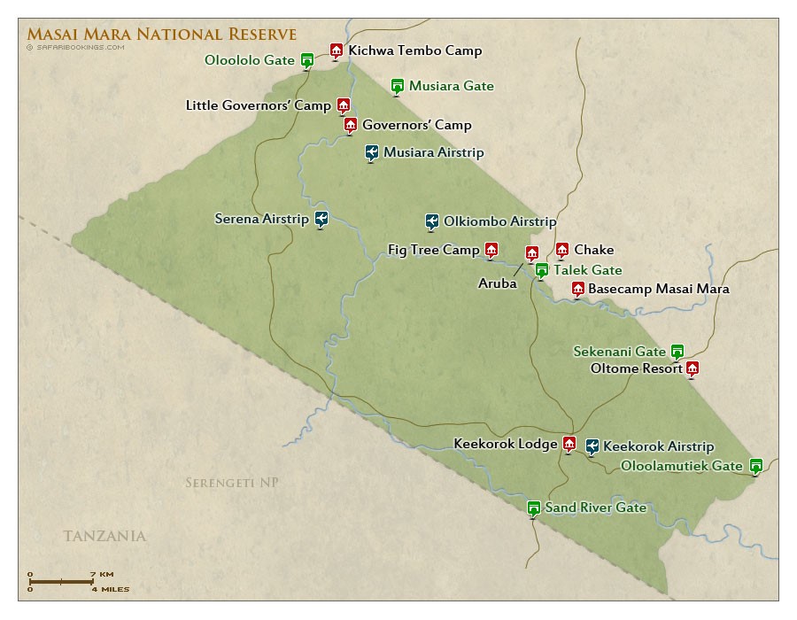 Masai Mara National Reserve Map | Maasai mara National Reserve